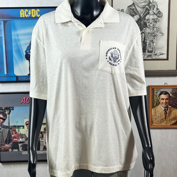 Shirts | Vintage American Embassy Nassau Polo Shirt White Short Sleeve ...